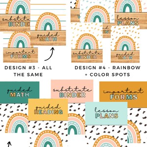 Modern Boho Rainbow Binder Covers [editable] - Etsy