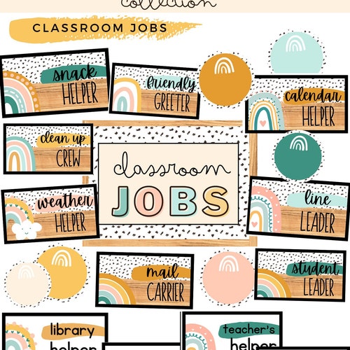 Modern Boho Rainbow Classroom Door Display editable - Etsy