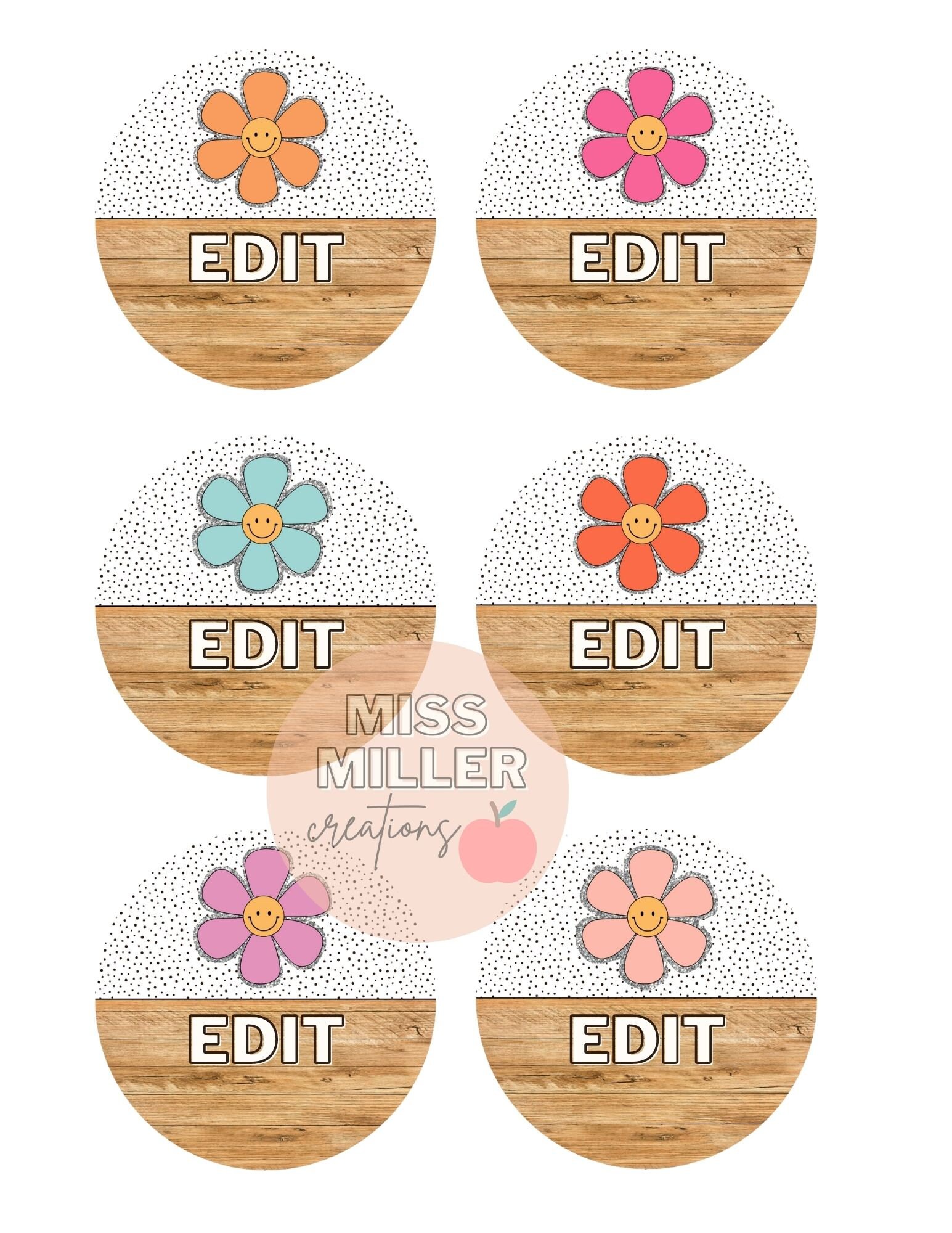Groovy Glitter Classroom Labels [editable] - Etsy