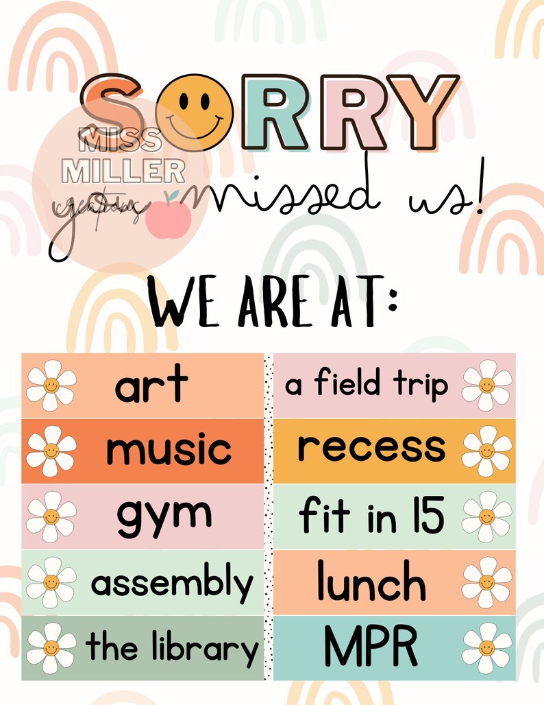 Groovy Boho Where Are We Classroom Door Sign [editable] - Etsy