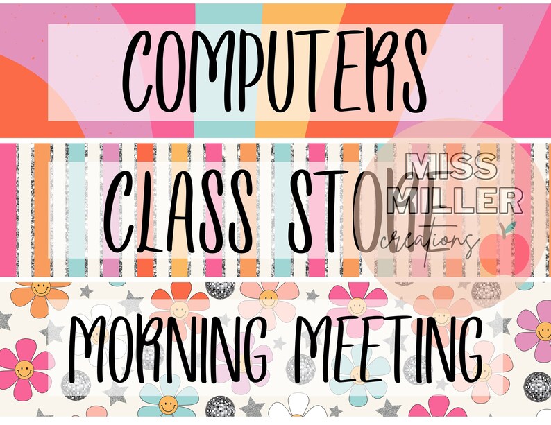 Groovy Glitter Classroom Schedule editable - Etsy