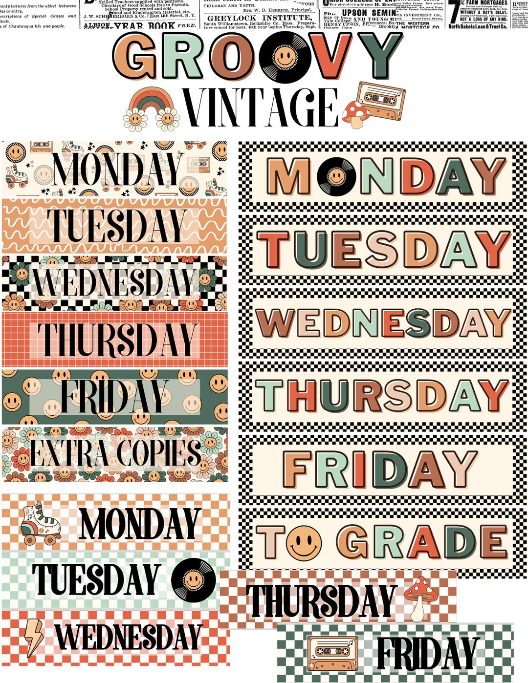 Groovy Vintage 10-drawer Cart Labels - Etsy