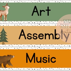 Woodland Visual Classroom Schedule [editable] - Etsy