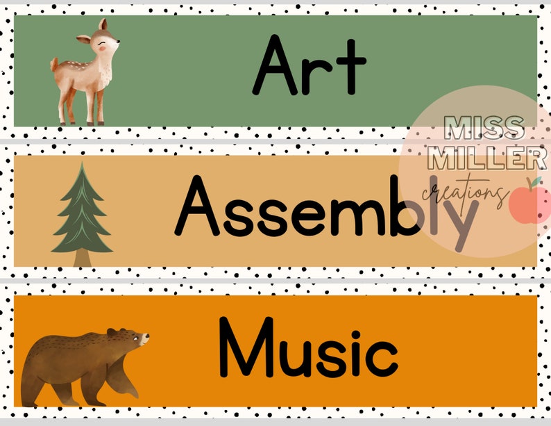 Woodland Visual Classroom Schedule editable - Etsy