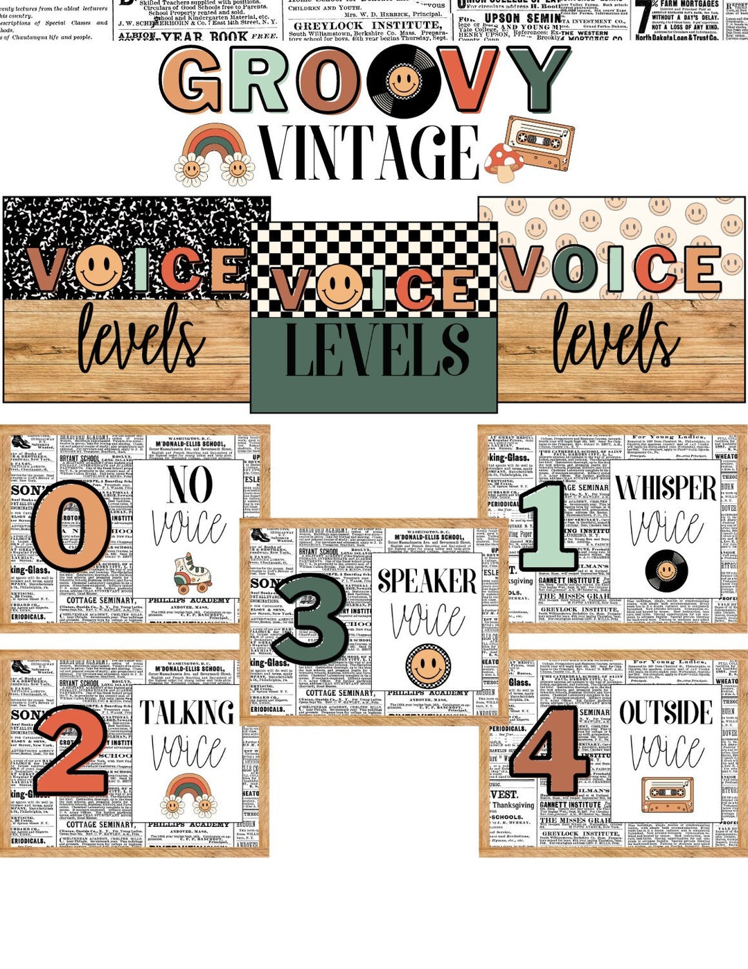 Groovy Vintage Voice Level Classroom Posters - Etsy