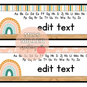 Modern Boho Rainbow Classroom Desk Plates editable - Etsy