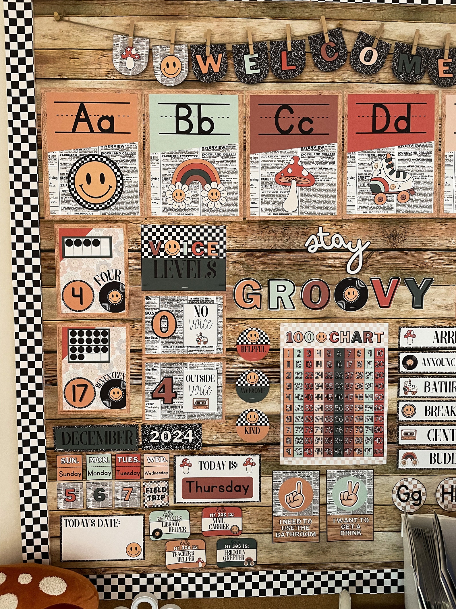 Groovy Vintage Classroom Decor Bundle [editable] [digital Download] - Etsy