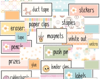 Bright Pastel Teacher Toolbox Labels Editable - Etsy