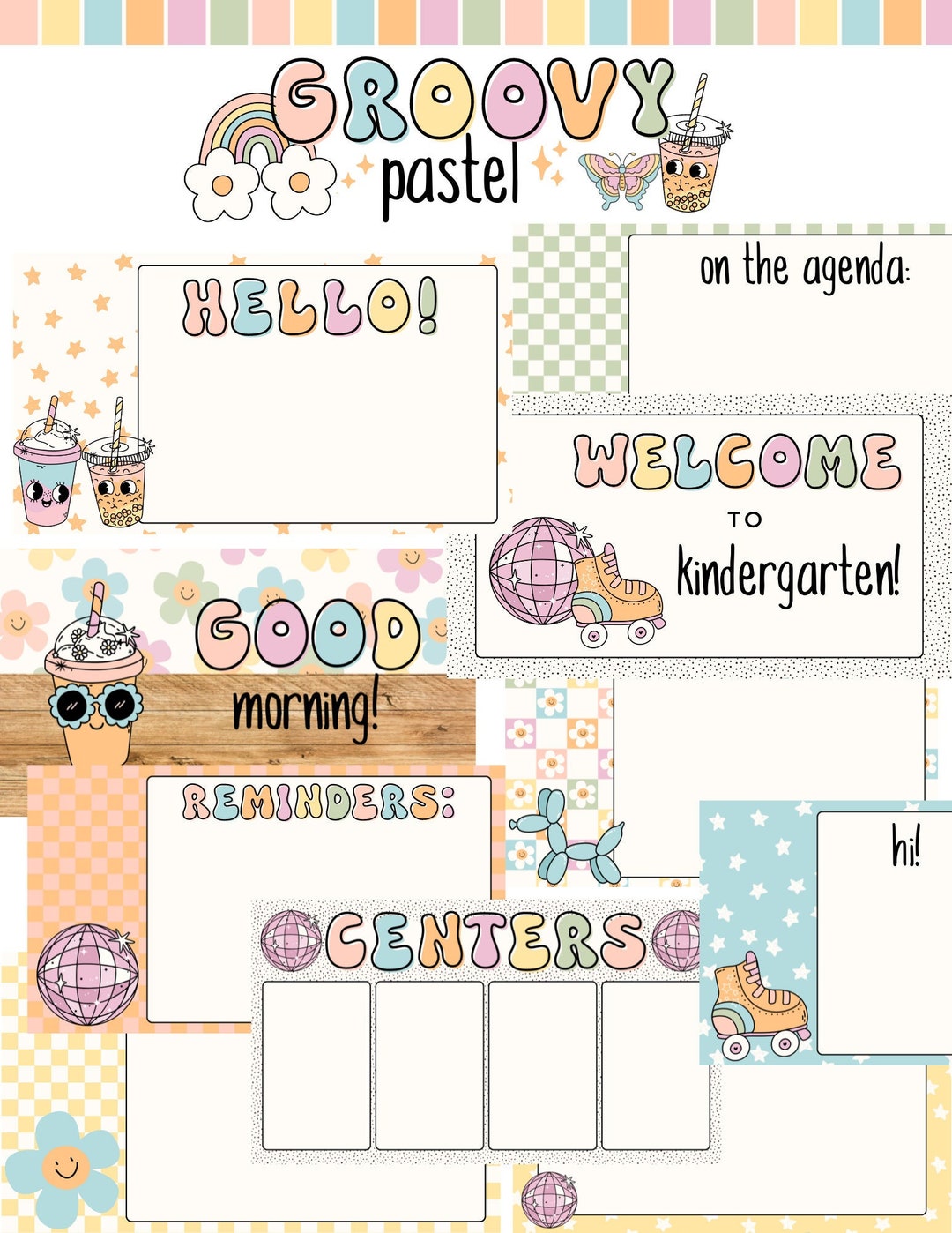 Groovy Pastel Google Slides Templates - Etsy