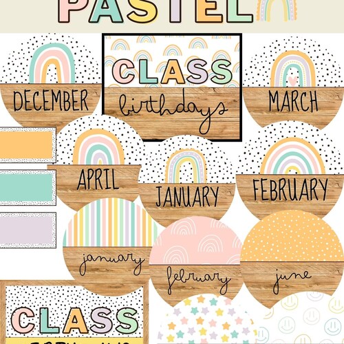 Class Birthdays Printable Posters Boho Rainbow Birthday - Etsy