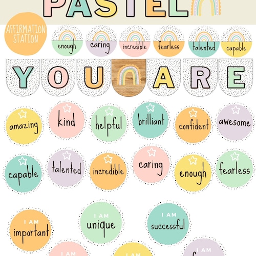 Pastel Boho Rainbow Classroom Shape Posters - Etsy