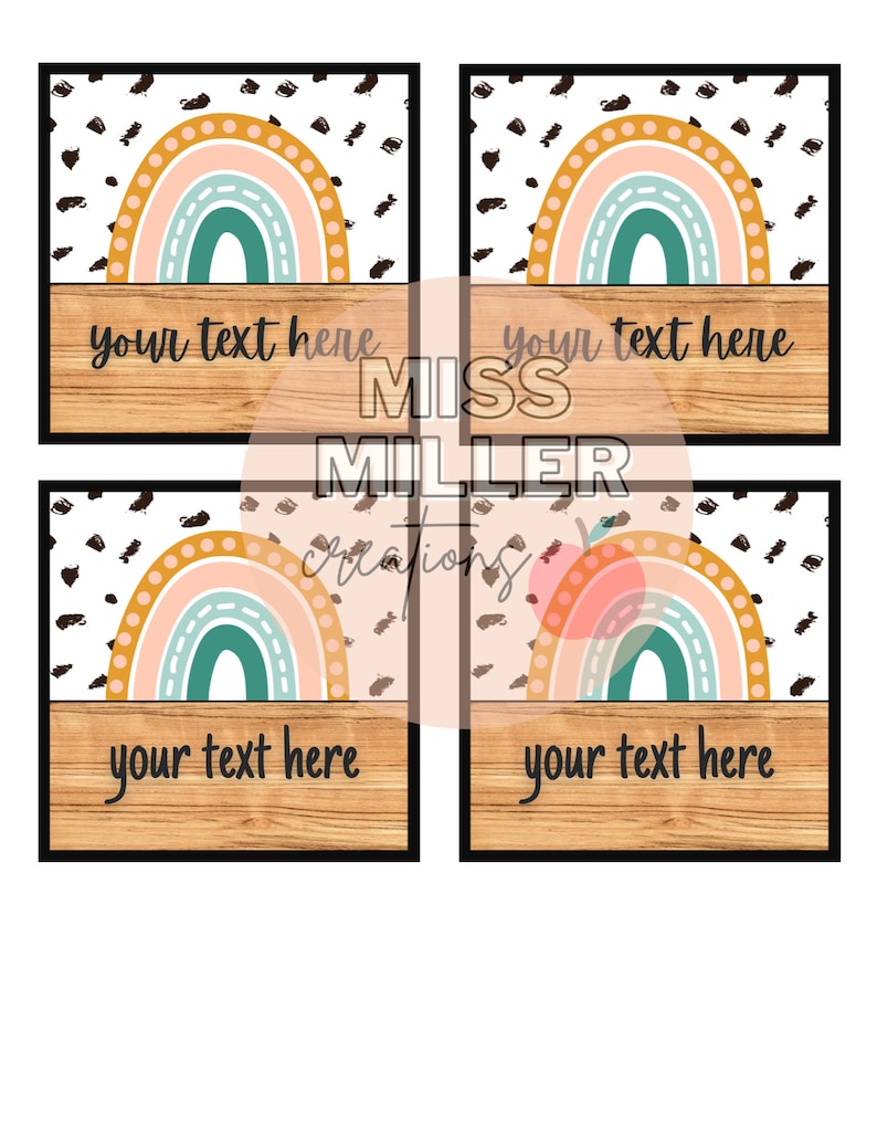 Modern Boho Rainbow Classroom Labels editable - Etsy