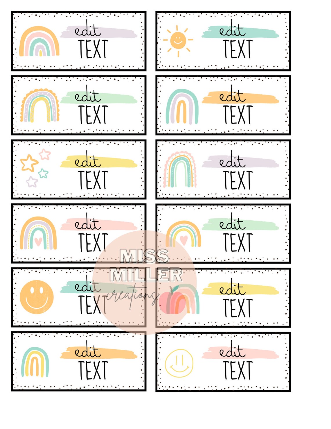 Pastel Boho Rainbow Teacher Toolbox Labels editable - Etsy