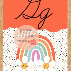 Retro Rainbow Classroom Alphabet Posters - Etsy