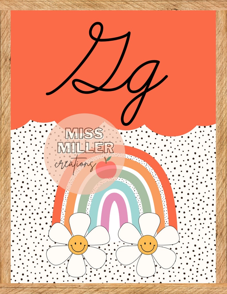 Retro Rainbow Classroom Alphabet Posters - Etsy