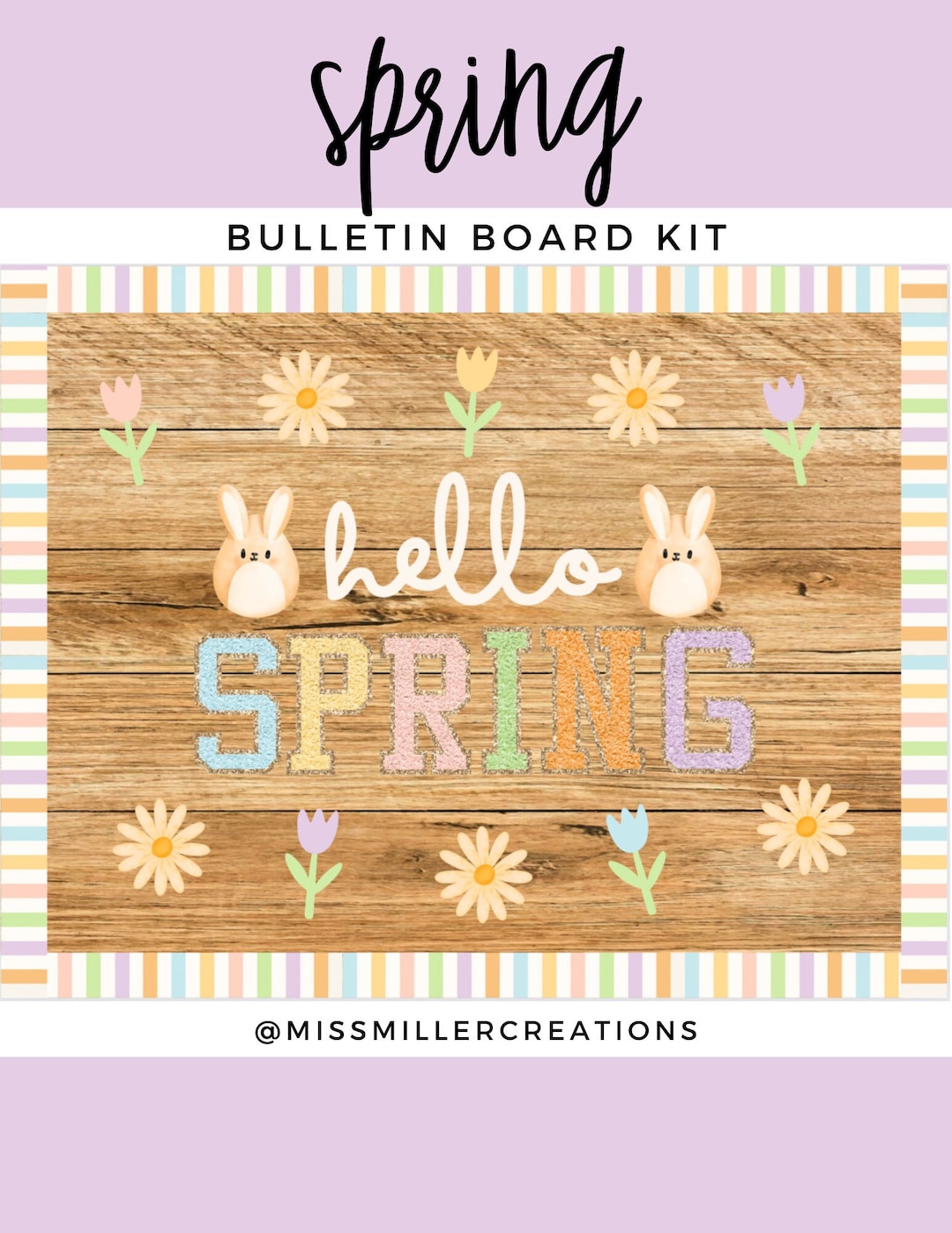 Hello Spring Patch Bulletin Board Kit [easter/spring] - Etsy