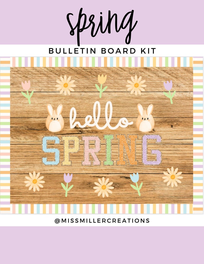 Hello Spring Patch Bulletin Board Kit [easter/spring] - Etsy