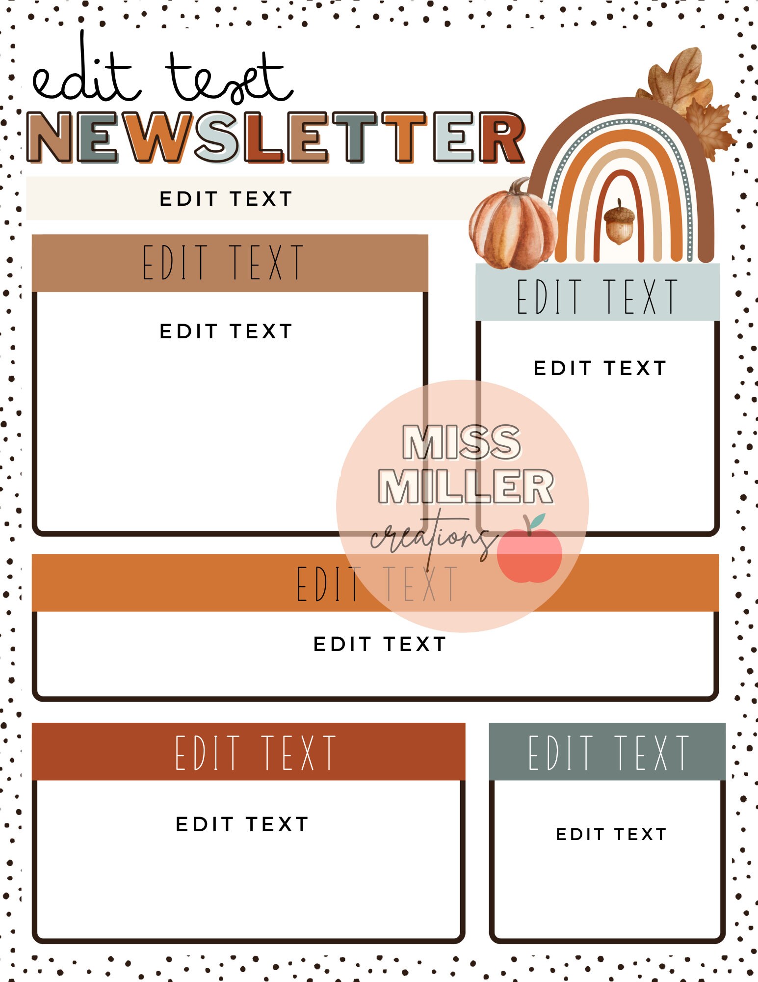Fall/autumn Newsletter Template - Etsy