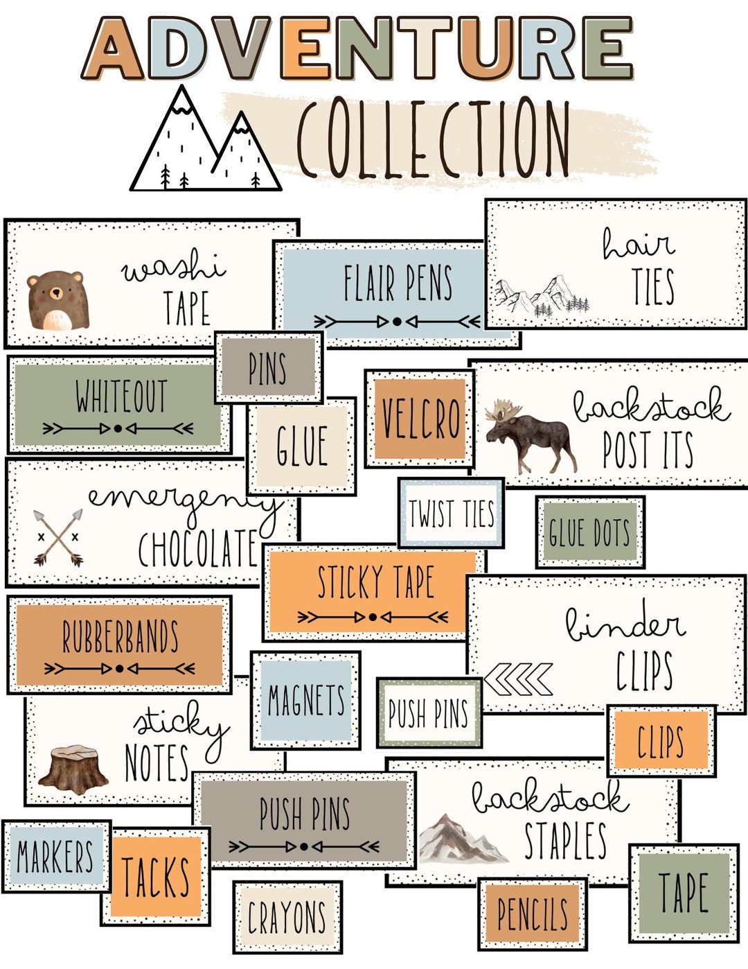 Adventure Teacher Toolbox Labels [editable] - Etsy