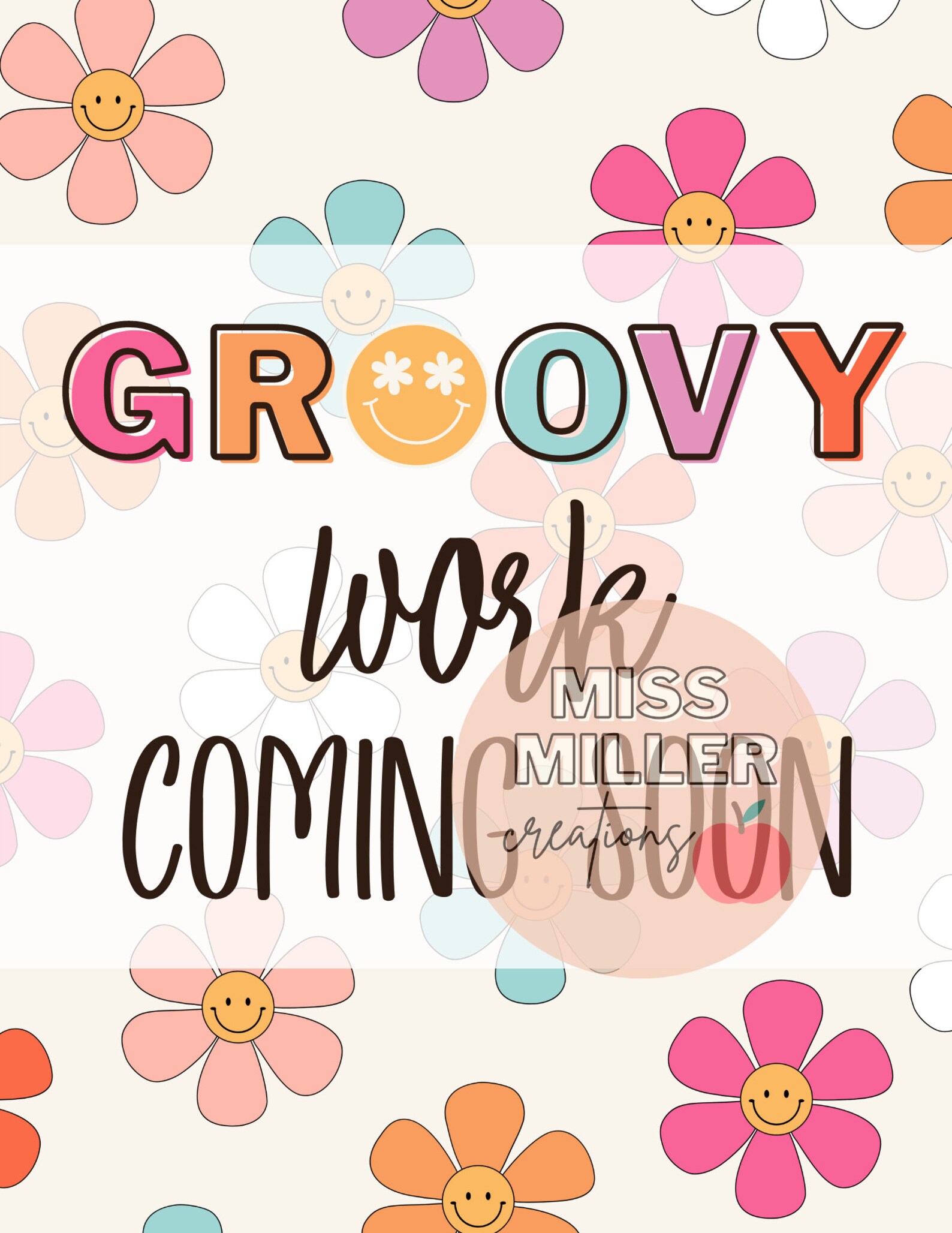 Groovy Glitter Work Coming Soon Posters - Etsy