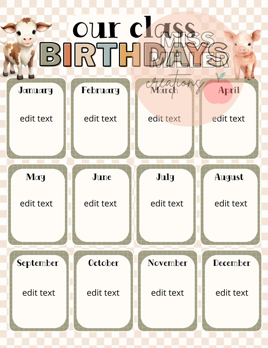 Farm Friends Classroom Forms [editable] - Etsy
