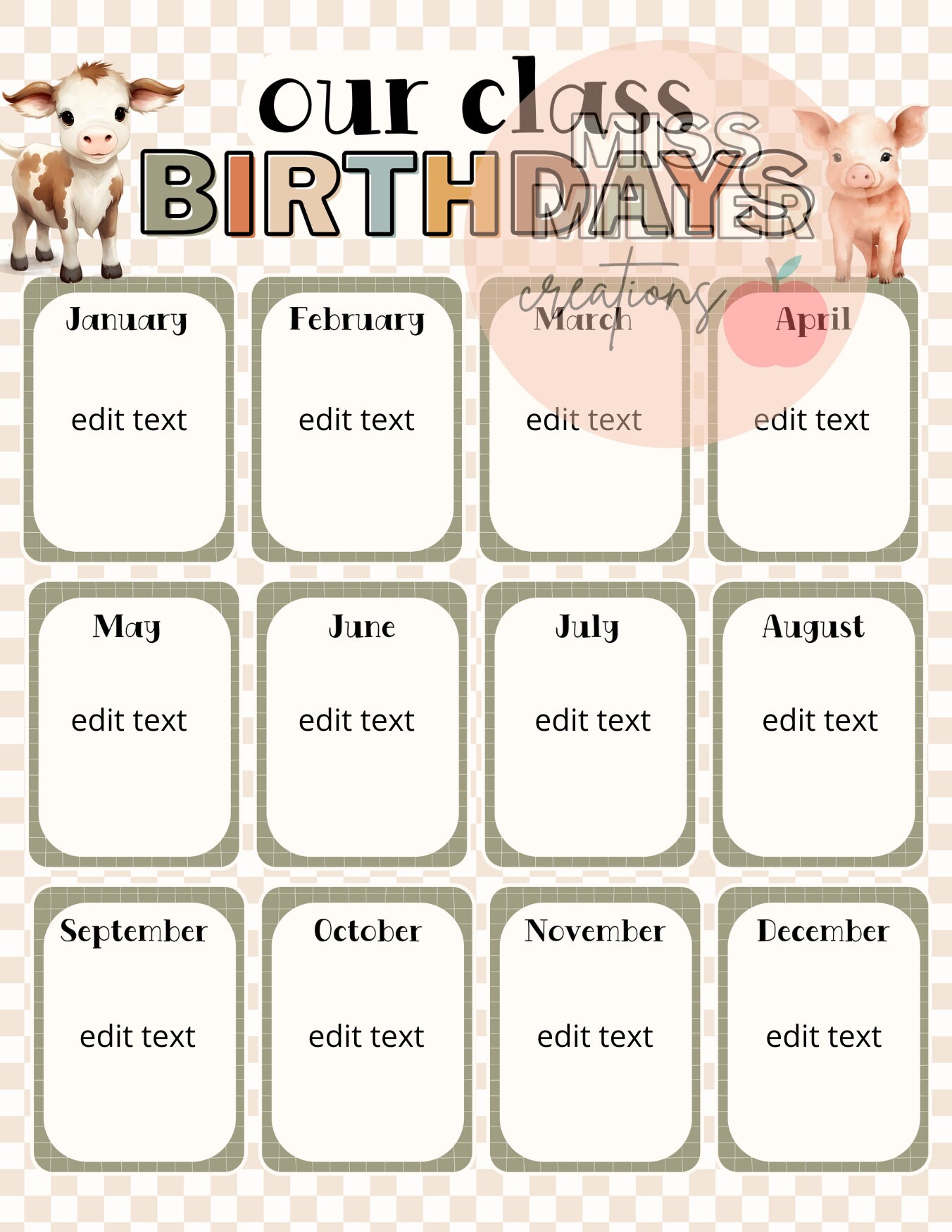 Farm Friends Classroom Forms [editable] - Etsy