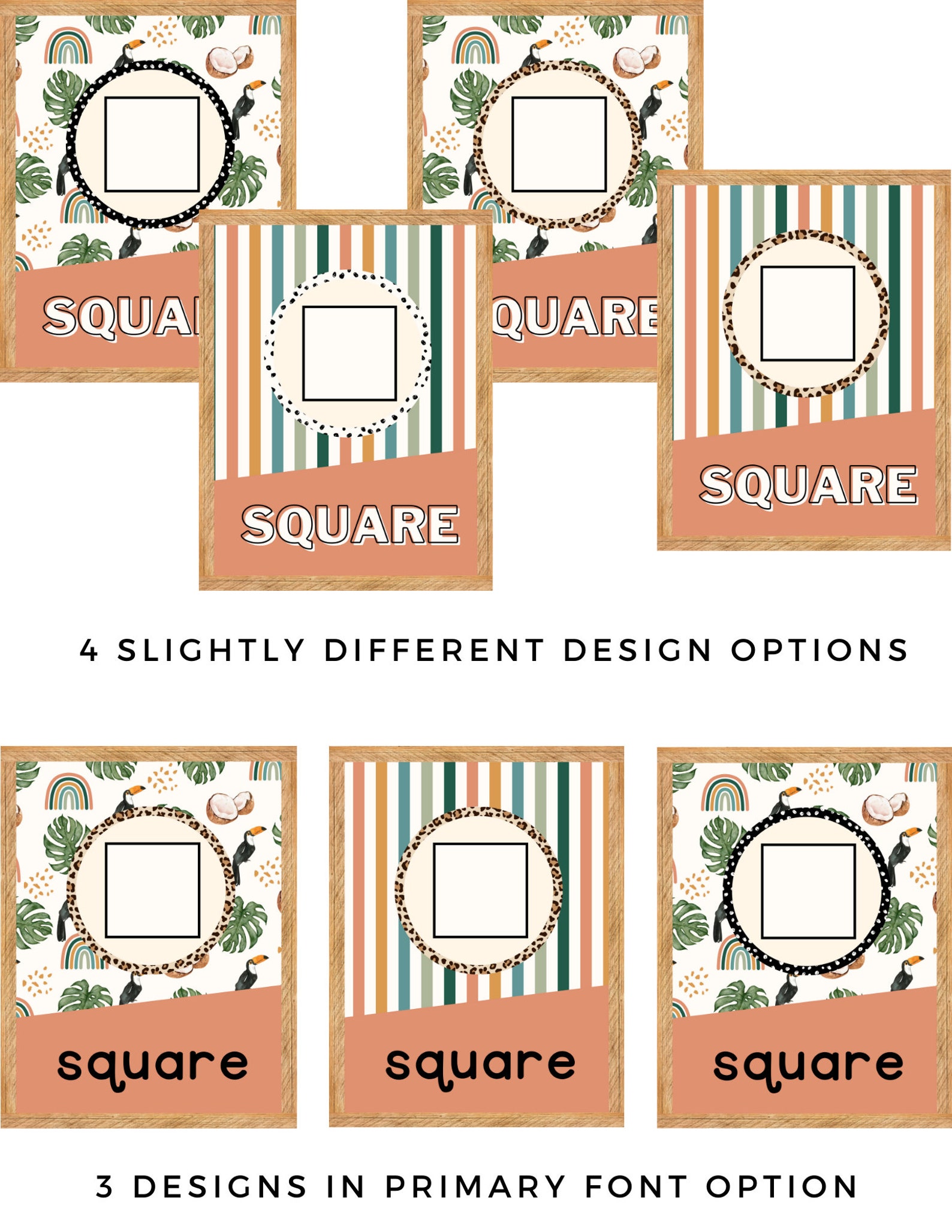 Boho Tropics Classroom Shape Posters - Etsy