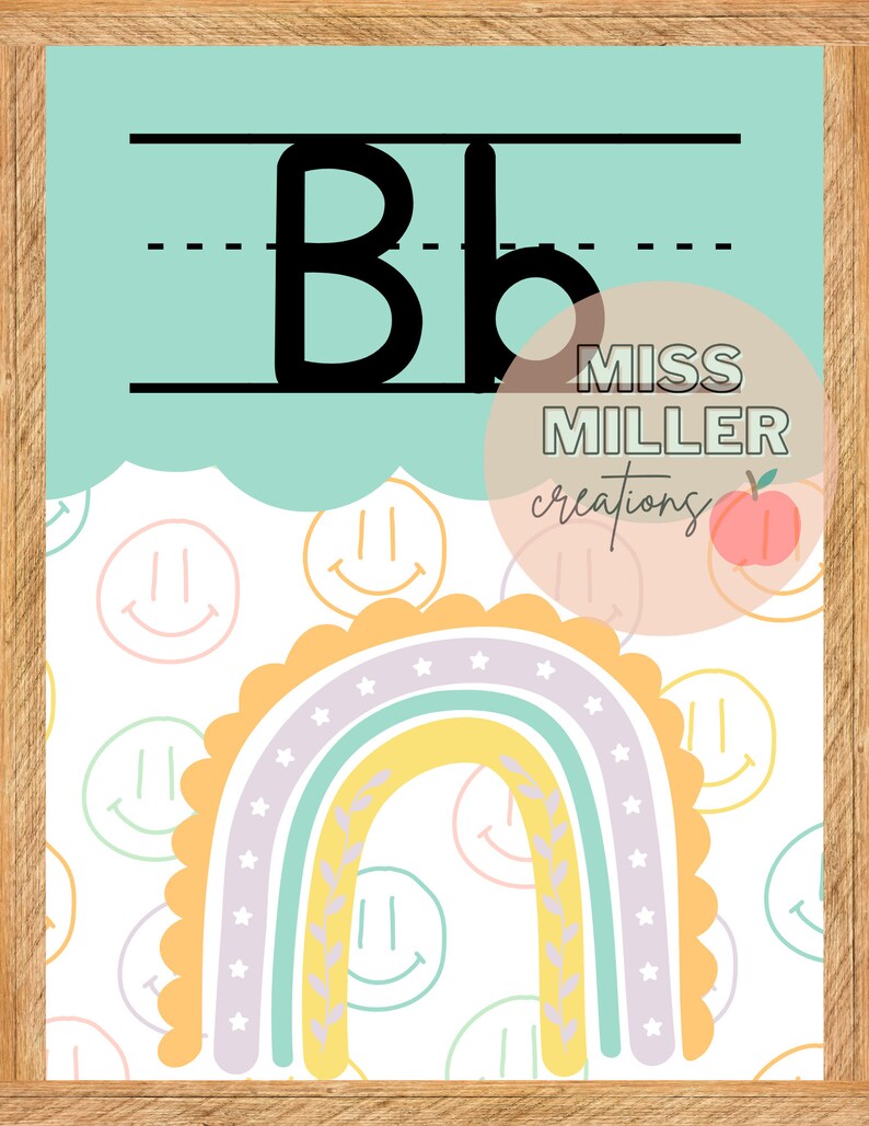 Pastel Boho Rainbow Alphabet Posters - Etsy