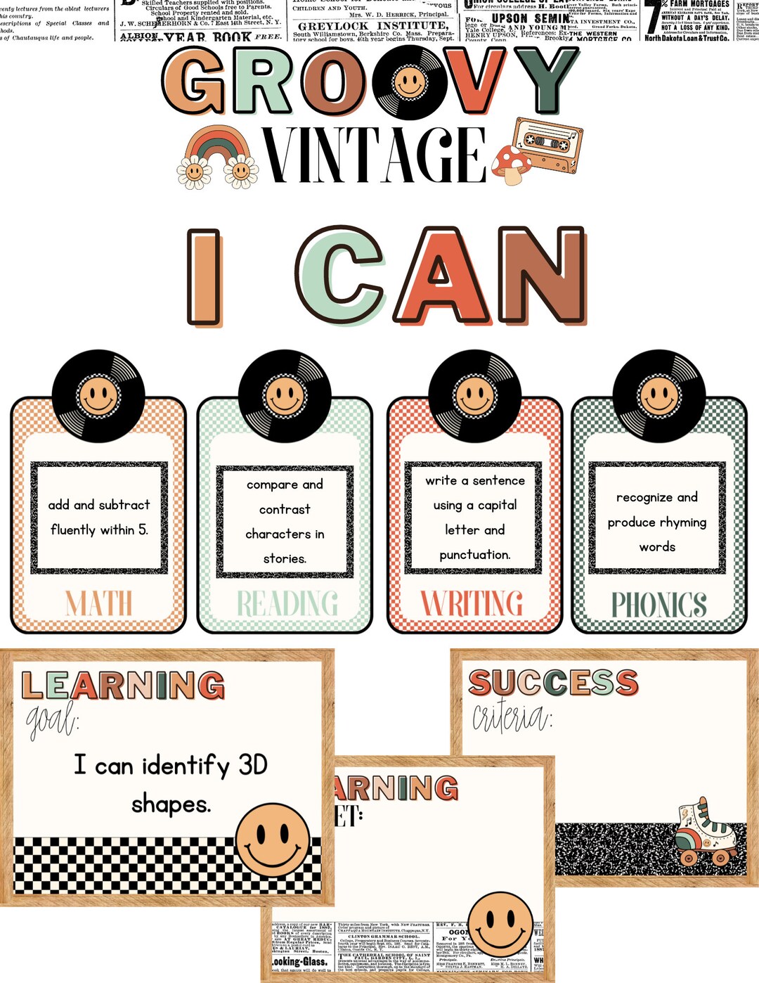 Groovy Vintage Learning Goal Posters/i Can Statements/focus Wall - Etsy