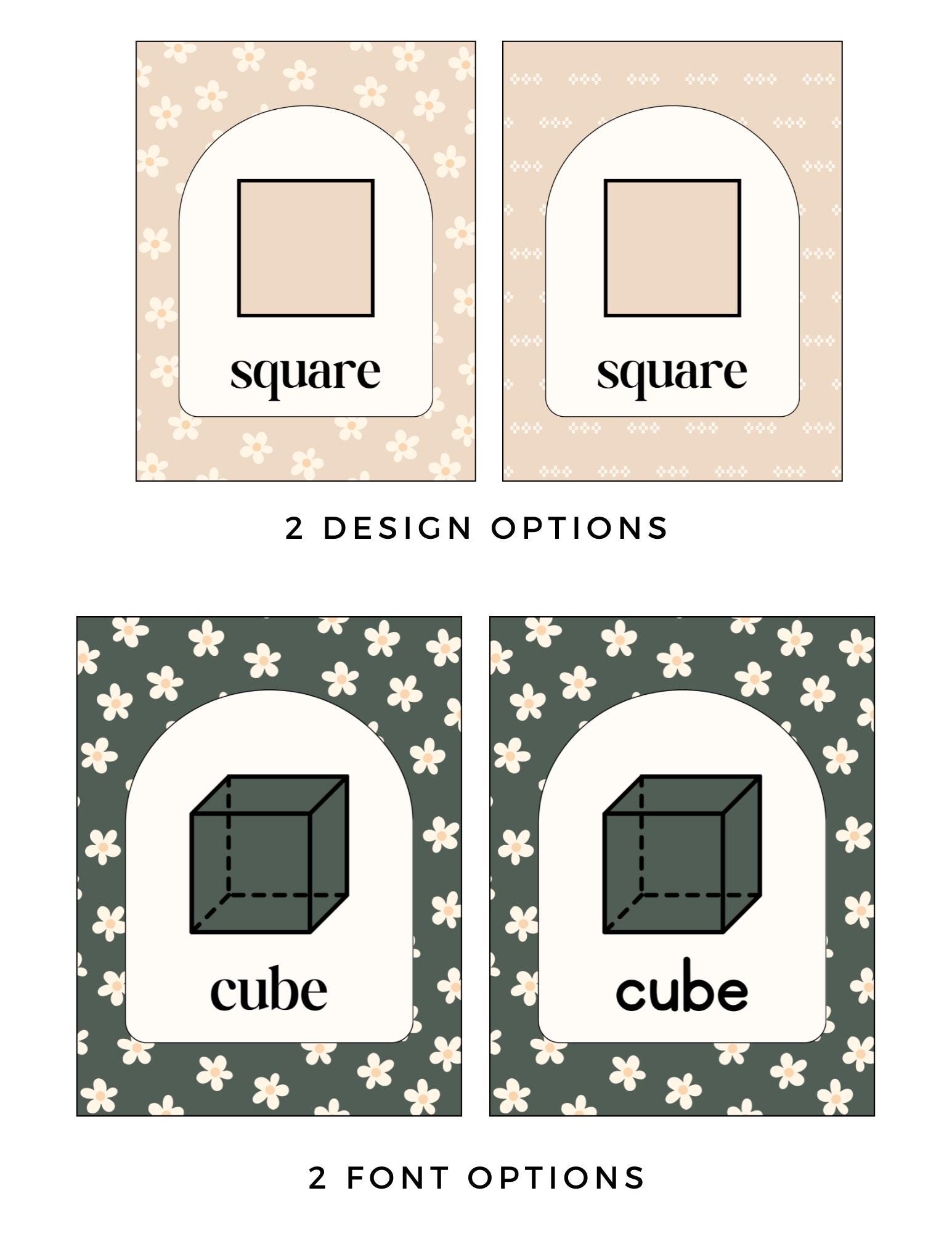 Cottagecore Classroom Shape Posters [EDITABLE] - Etsy
