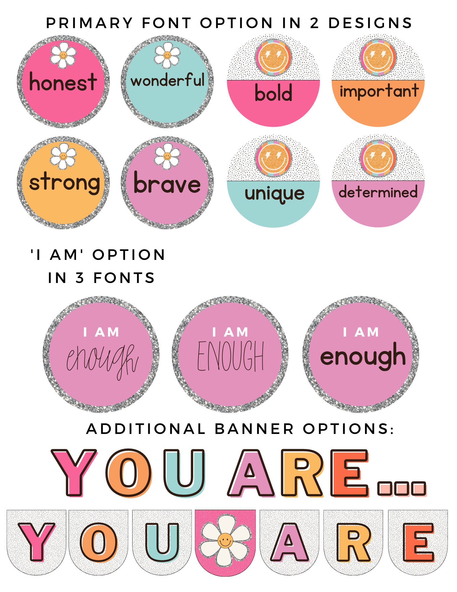 Groovy Glitter Affirmation Station - Etsy