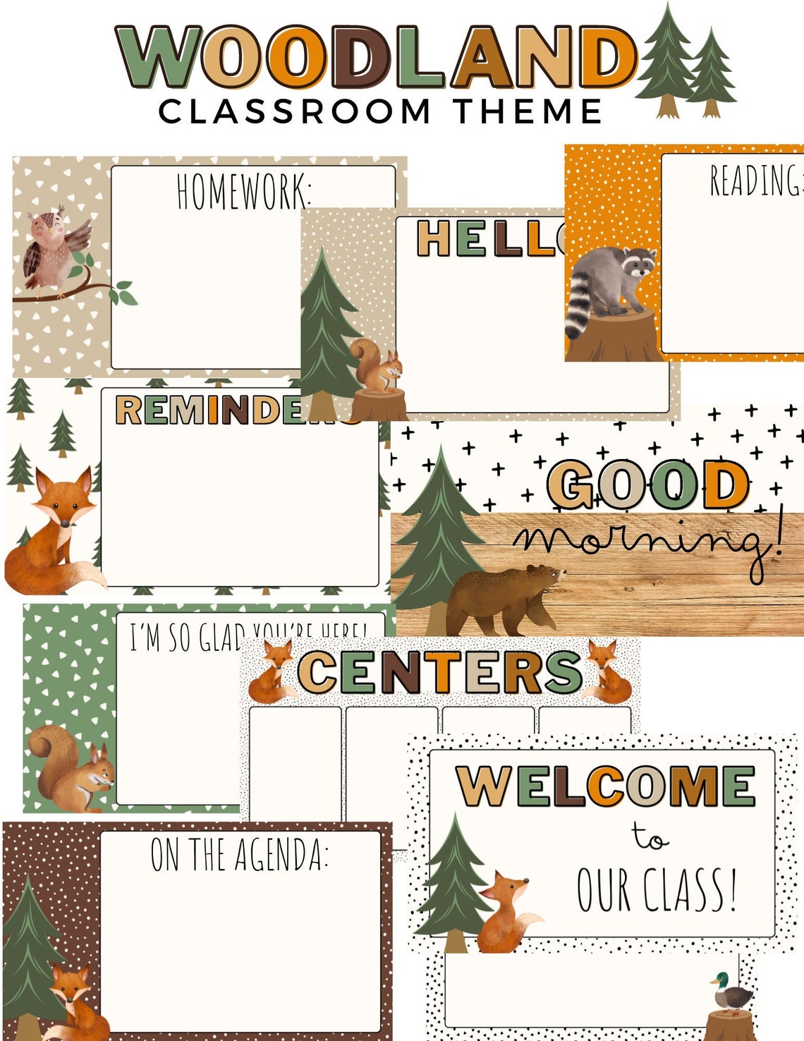 Woodland Google Slides Templates - Etsy