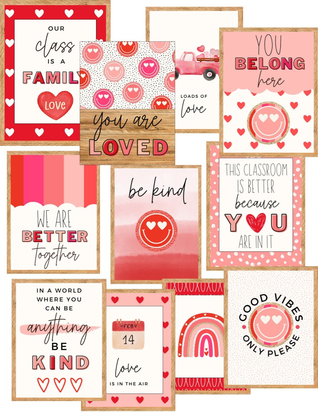 Modern Valentine's Day Classroom Decor Posters - Etsy