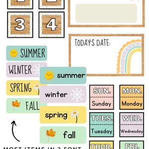 Pastel Boho Rainbow Classroom Calendar - Etsy