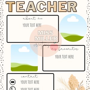 Neutral Boho Meet the Teacher Template - Etsy