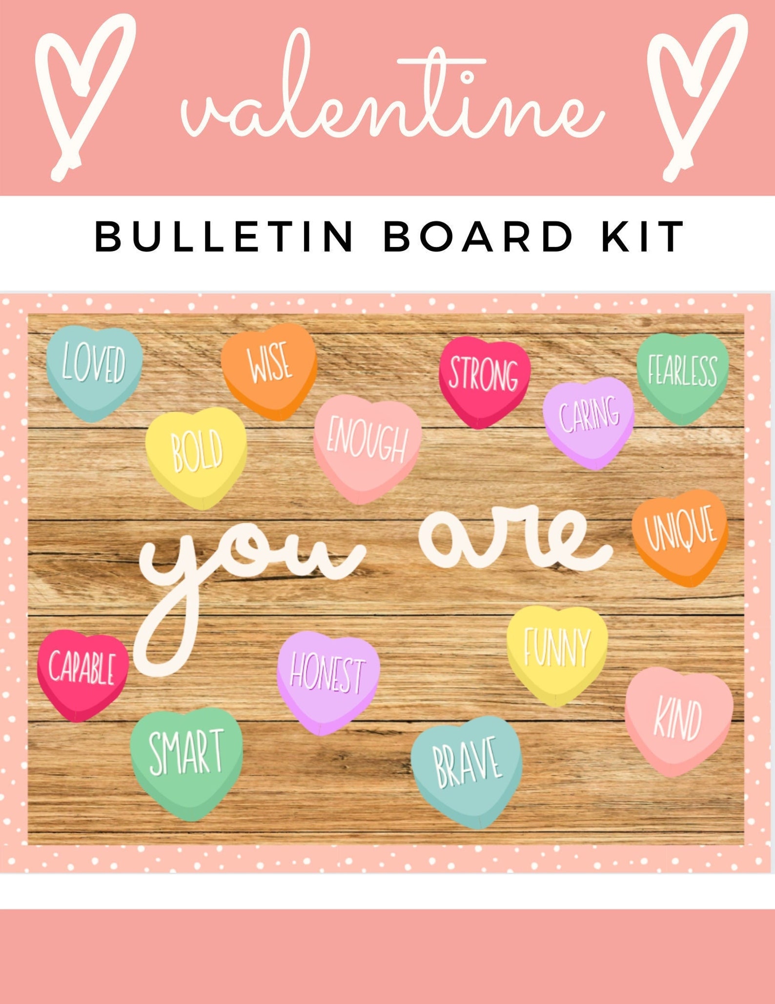 Conversation Hearts Bulletin Board Kit valentine's Day - Etsy