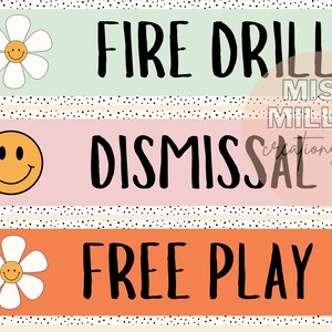 Groovy Boho Classroom Schedule [editable] - Etsy