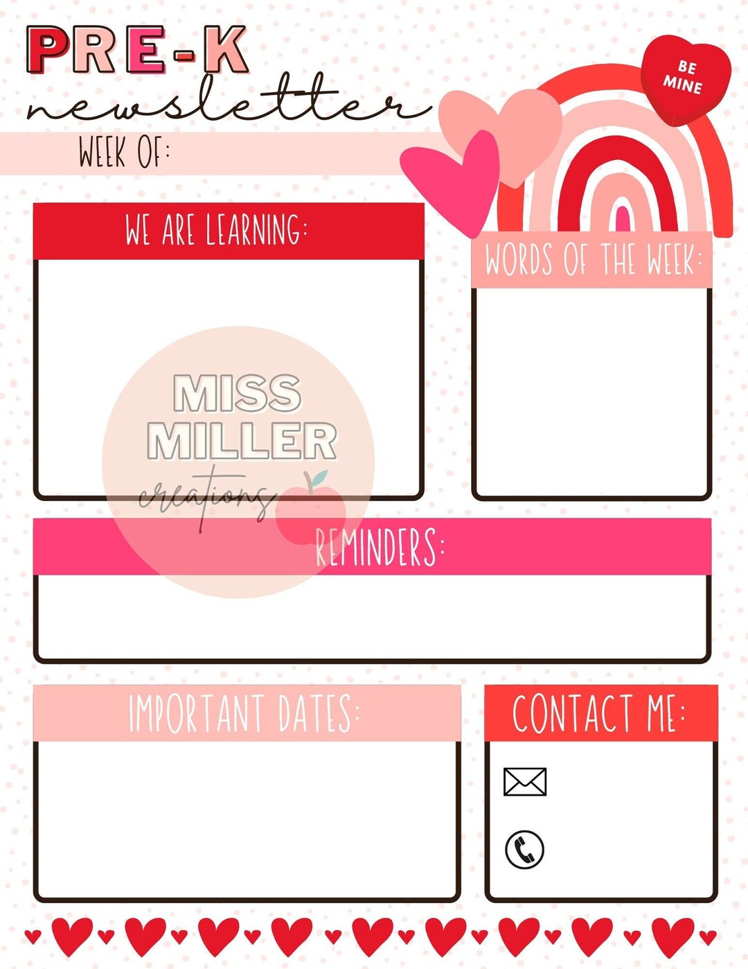February Weekly Classroom Newsletters [editable] - Etsy
