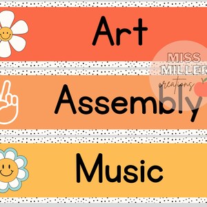 Retro Rainbow Classroom Schedule [editable] - Etsy