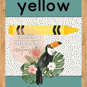 Boho Tropics Classroom Color Posters - Etsy