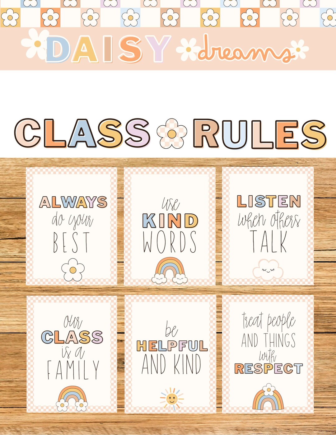 Daisy Dreams Class Rules Posters - Etsy