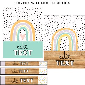 Pastel Boho Rainbow Binder Covers [editable] - Etsy