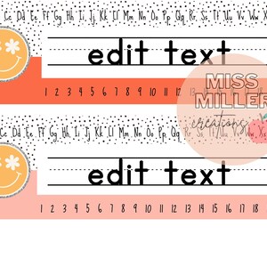 Groovy Glitter Desk Plates [editable] - Etsy