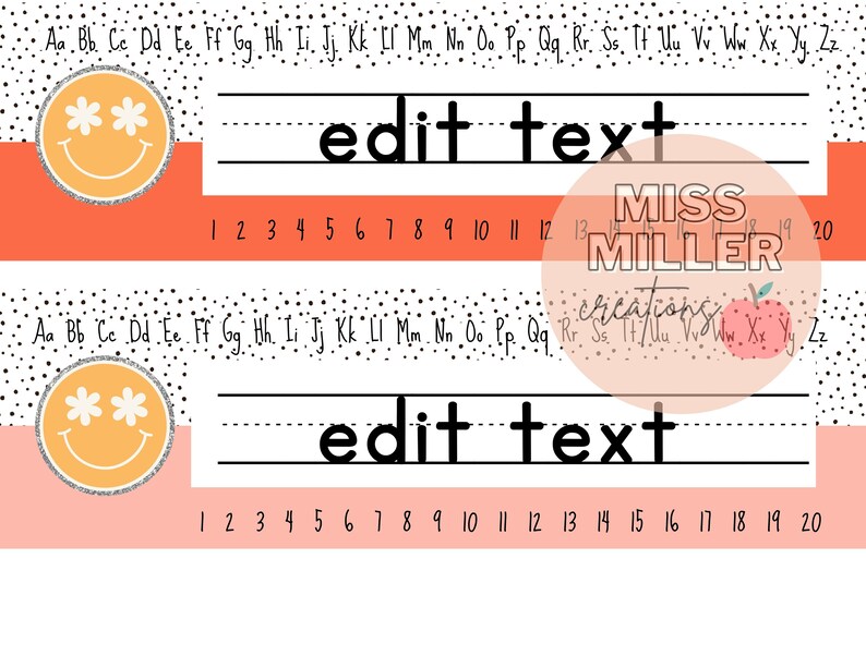 Groovy Glitter Desk Plates [editable] - Etsy