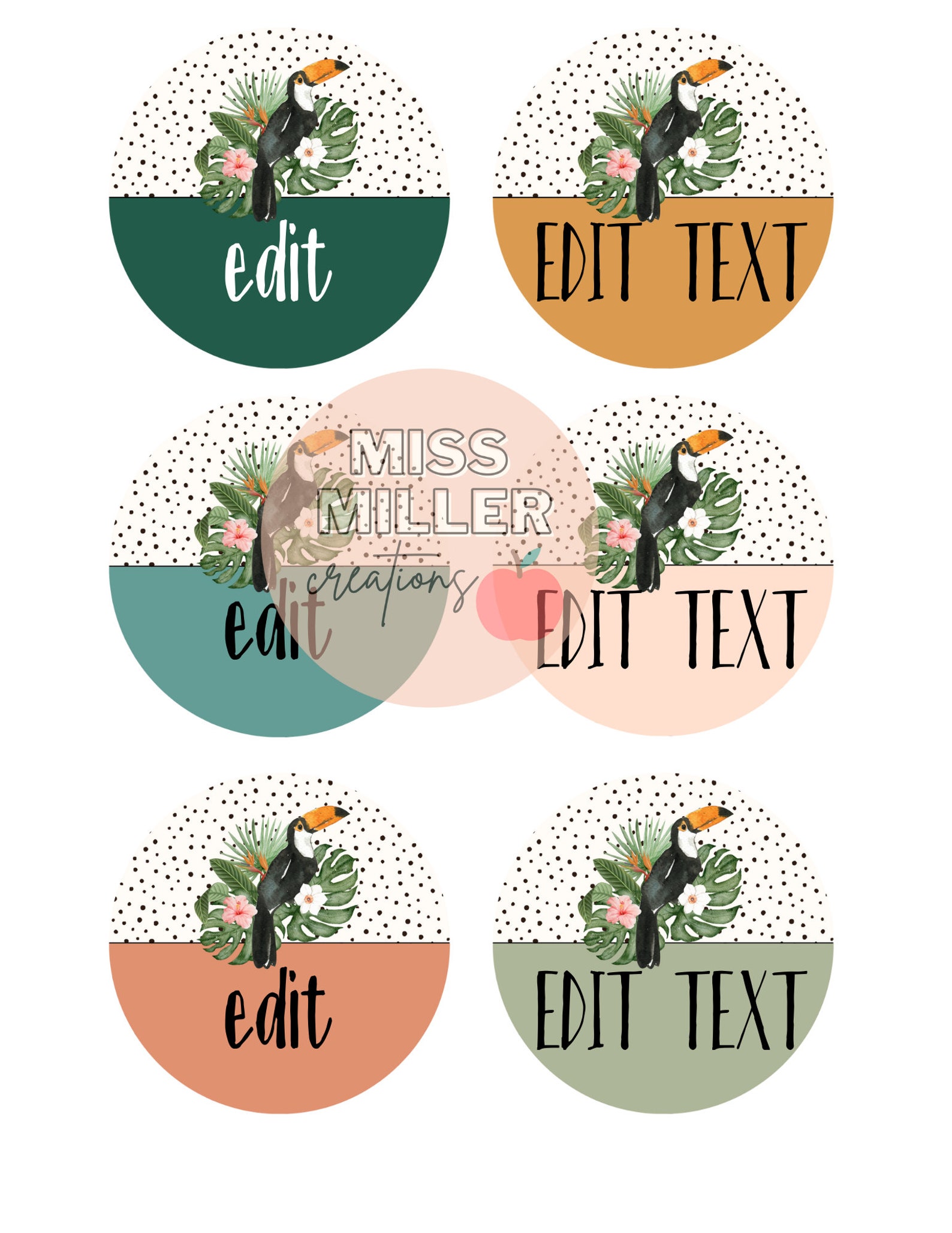Boho Tropics Classroom Labels editable - Etsy