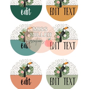 Boho Tropics Classroom Labels [editable] - Etsy