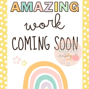 Pastel Boho Rainbow Amazing Work Coming Soon Posters - Etsy