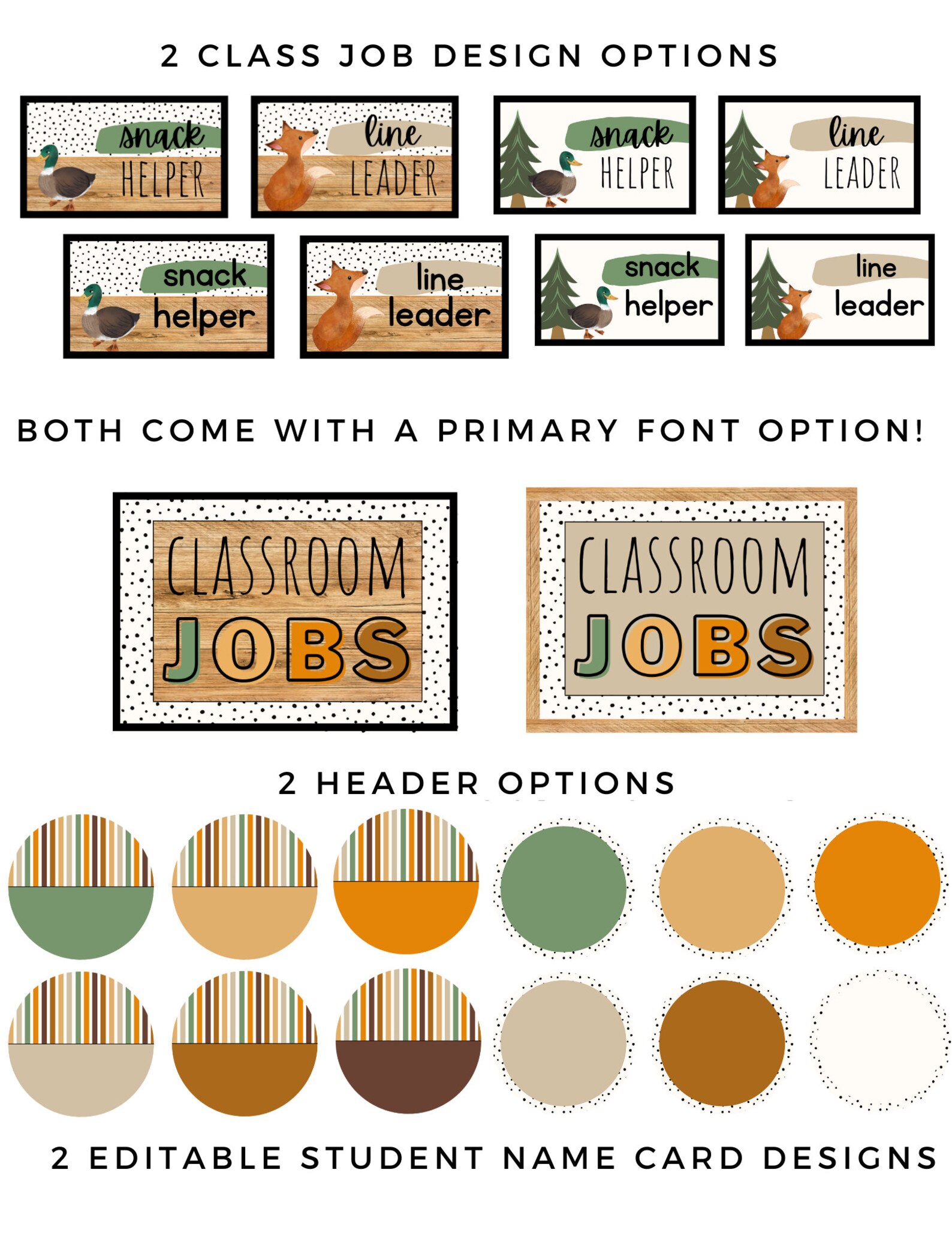 Woodland Classroom Jobs Display editable - Etsy
