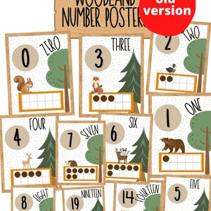 Woodland Classroom Number Posters - Etsy