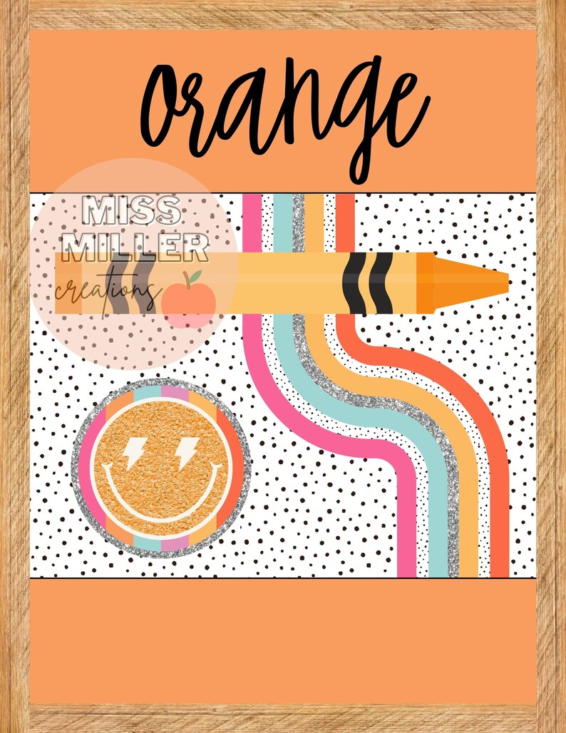 Groovy Glitter Classroom Color Posters - Etsy